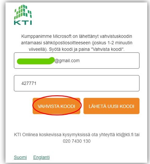 KTI Online salasanan asetus | KTI Kiinteistötieto